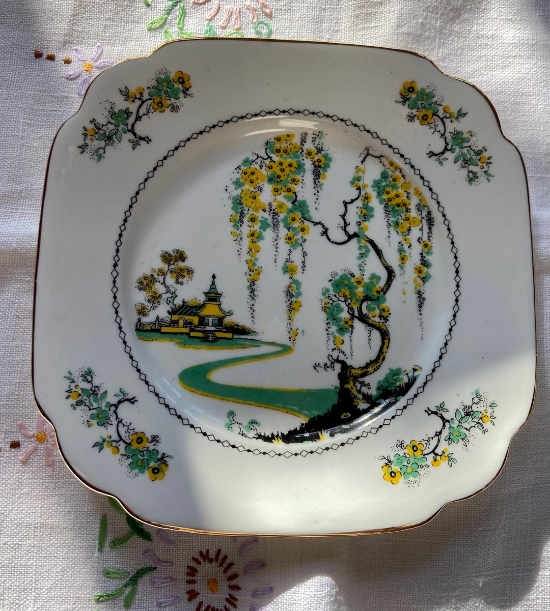 Vintage Small Plate Pagoda Pattern by Standard China Pottery - Etsy
