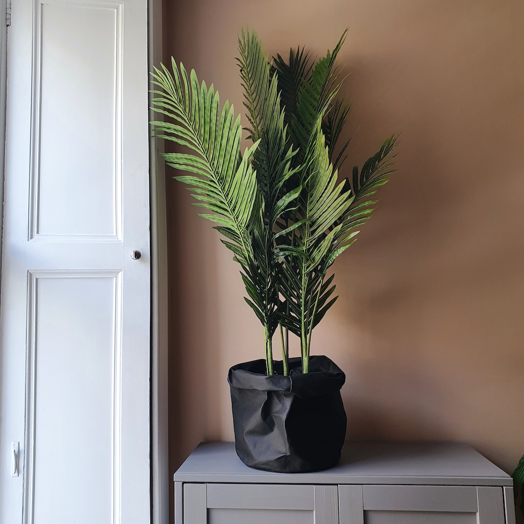 BRAEMAR XL Black Kraft Paper Plant Pot Cover: Eco-friendly Washable ...