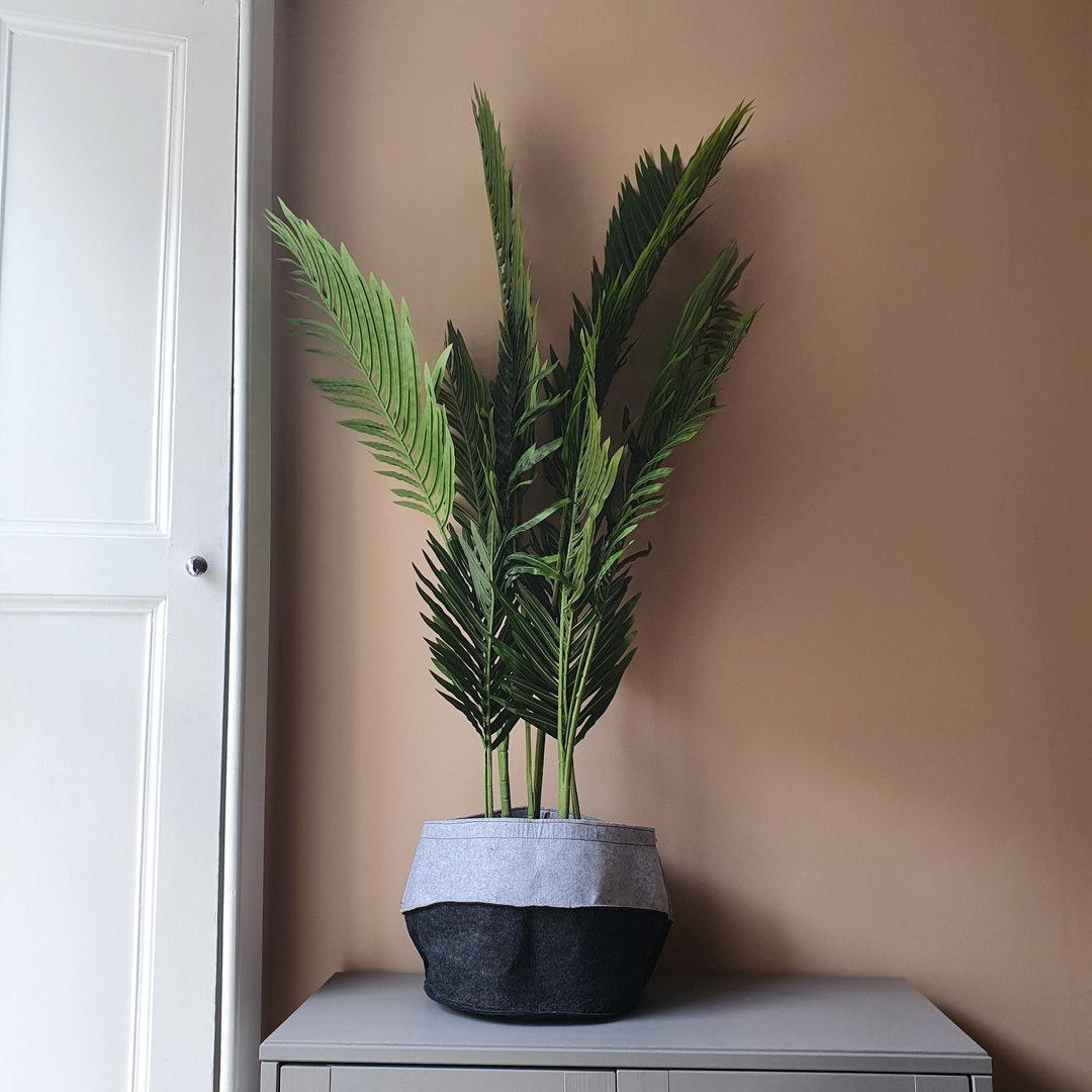 CLOVA XL Felt Plant Pot Cover: Pale Grey & Anthracite Storage Basket ...