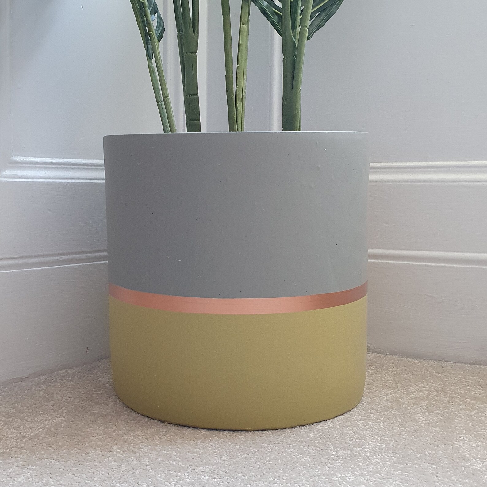 MELROSE 25cm Concrete Indoor Plant Pot Extra Large Planter | Etsy UK