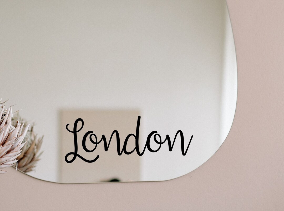 Sticker Mirror Slogan london, Personalized Mirror Sticker, Bathroom ...