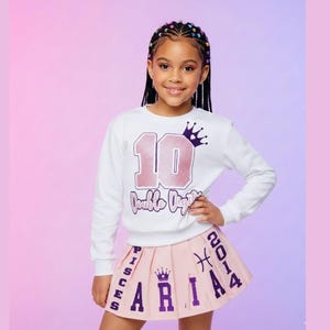 Girls 10th Birthday Outfit: Glitter Pleated Skirt Set - Etsy