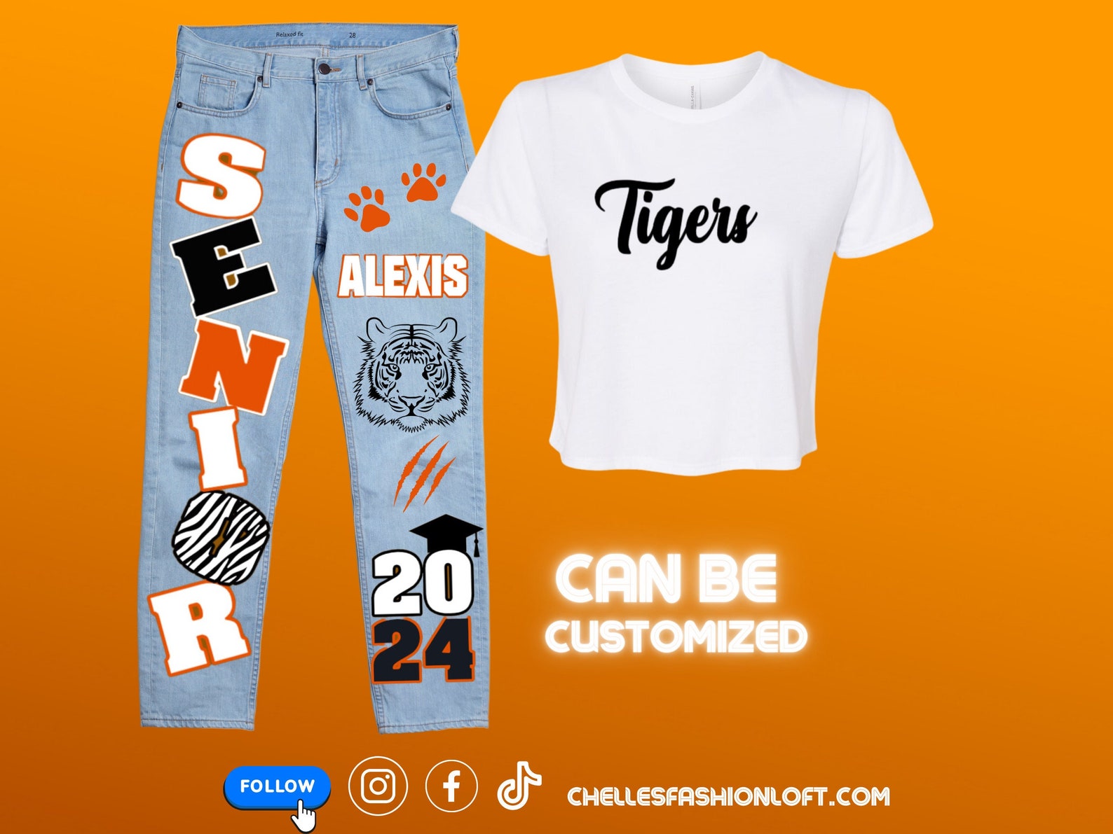 Customized Senior Jeans Senior Jeans Class of 2024 Jeans Homecoming ...