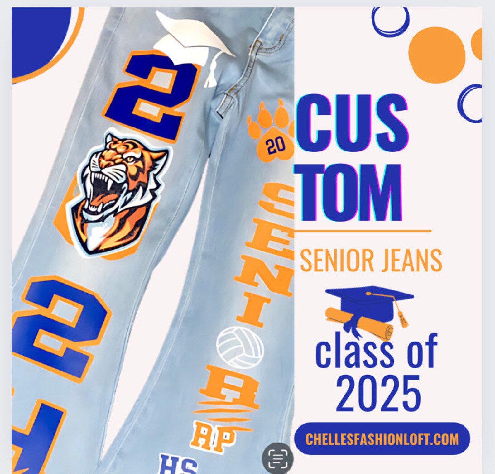 Customized Senior Jeans Senior Jeans Class of 2024 Jeans Homecoming ...