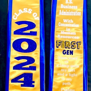 Custom Graduation Stole | Personalized Grad Sash - Etsy