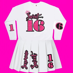 Customized Sweet Sixteen Pleated Birthday Skirt Set Birthday - Etsy