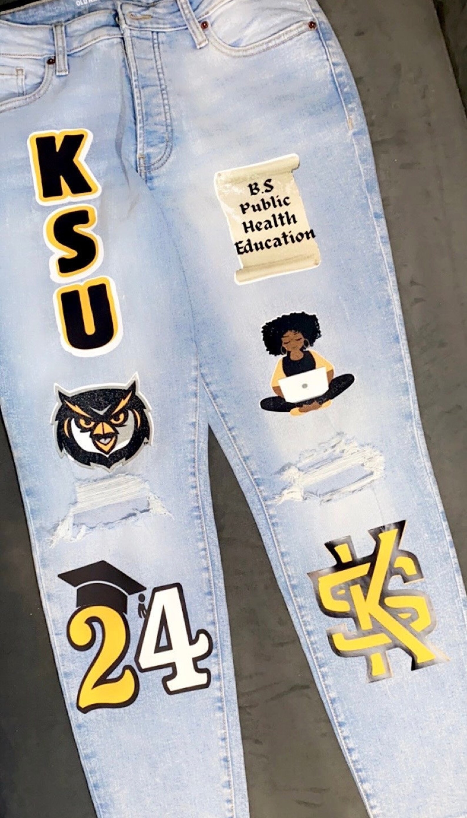 Customized Senior Jeans Senior Jeans Class of 2024 Jeans Homecoming ...
