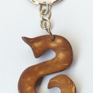 S Shaped Handmade Key Tag coconut Shell Key Chain / Eco Friendly ...