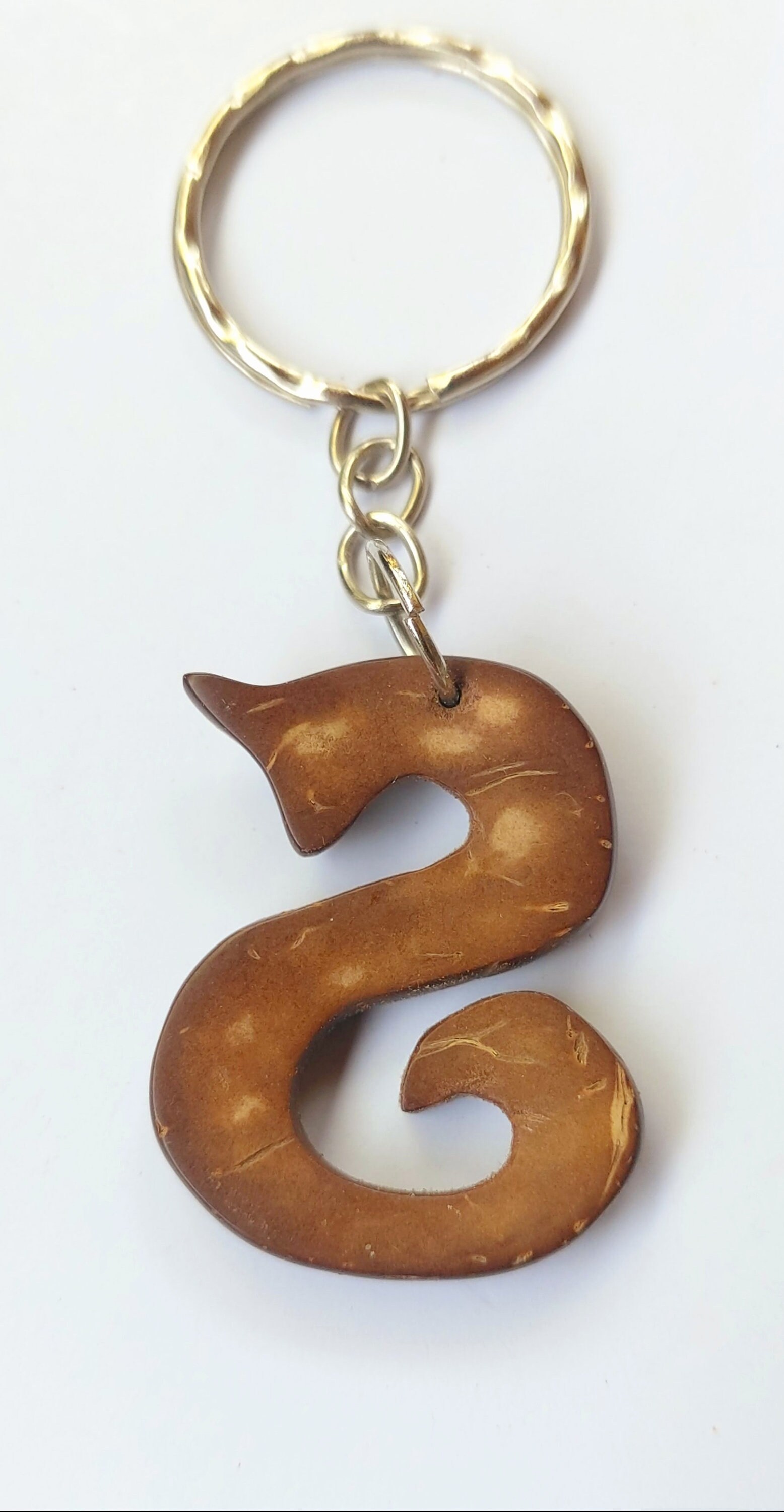 S Shaped Handmade Key Tag coconut Shell Key Chain / Eco Friendly ...