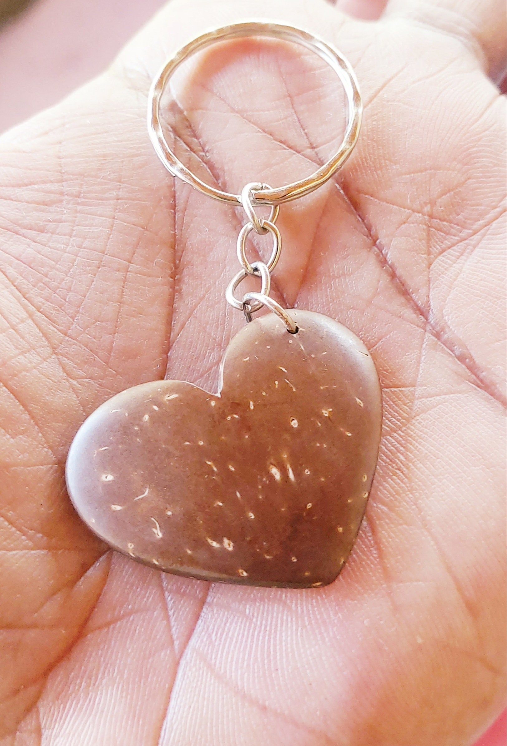 Handmade Coconut Shell Key Tag / Eco Friendly/ Natural Key Ring ...