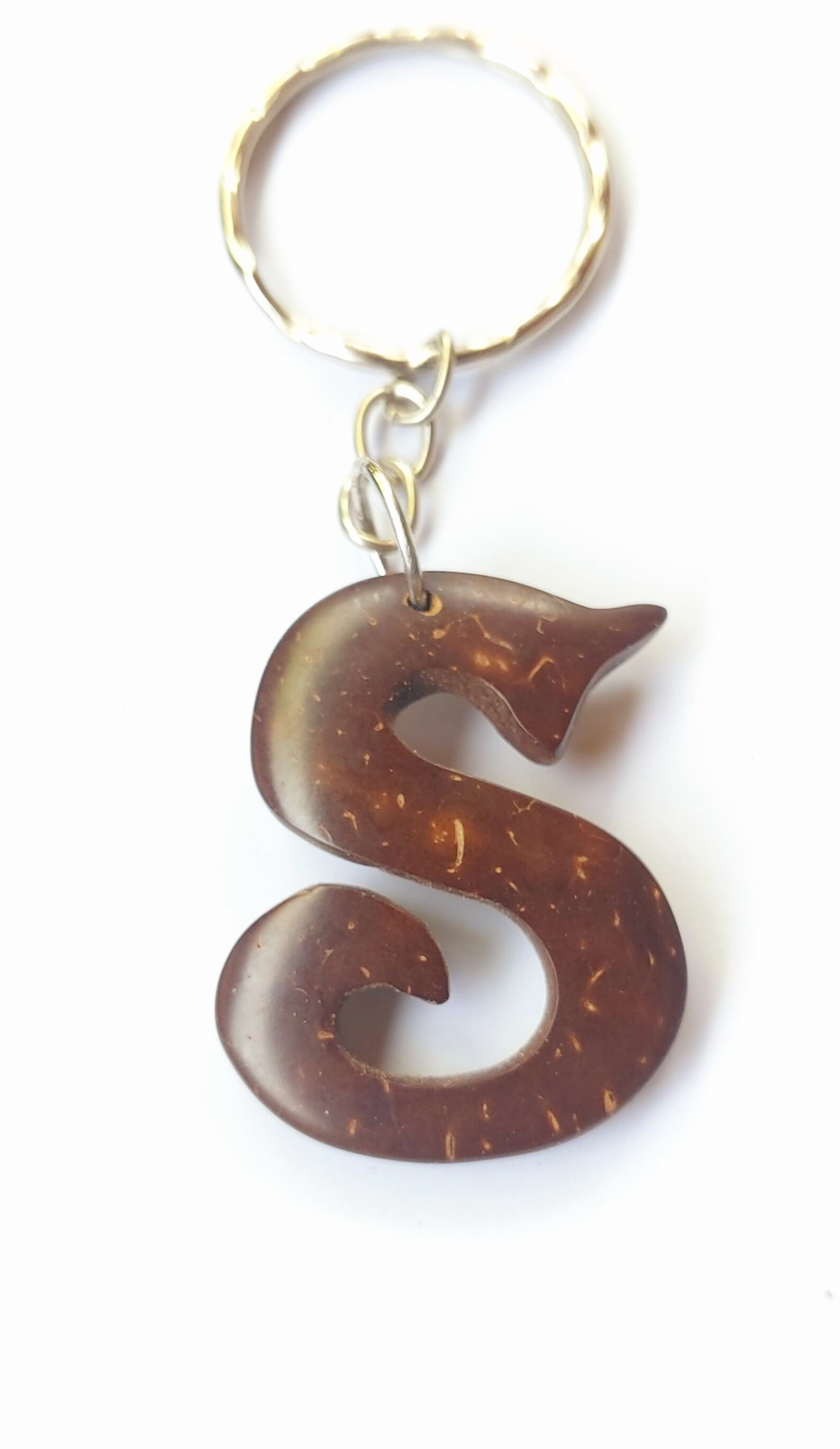 S Shaped Handmade Key Tag coconut Shell Key Chain / Eco Friendly ...