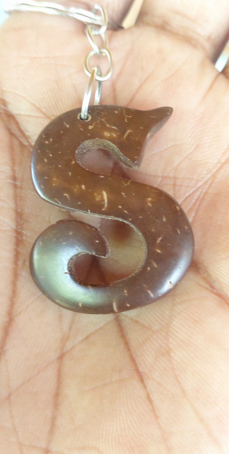 S Shaped Handmade Key Tag coconut Shell Key Chain / Eco Friendly ...