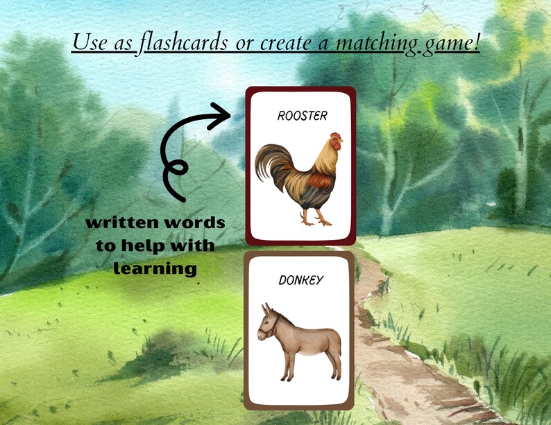 Farm Flashcards for Kids | Preschool Flashcards | Farm Animals ...