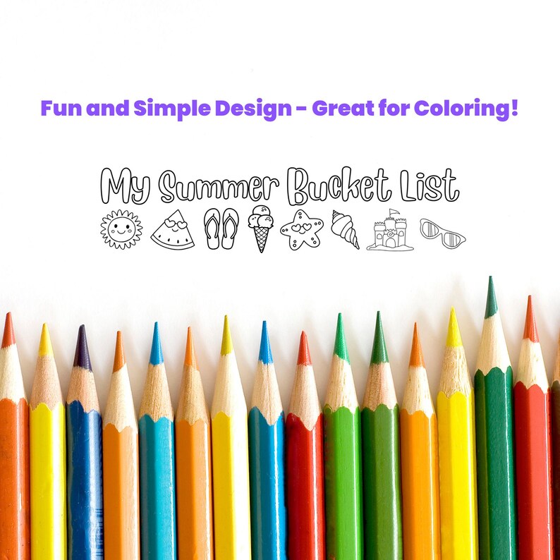Kids Summer Bucket List Printable – Fun Checklist Template & Coloring ...