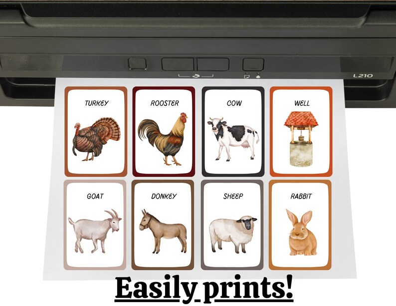 Printable Farm Animal Flashcards for Preschool and Kindergarten | Farm ...