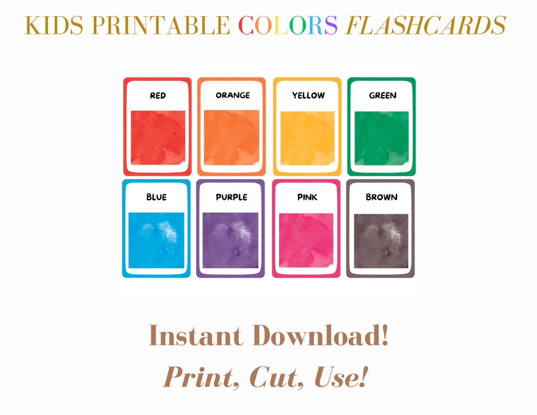Colors Flashcards for Kids | Montessori Flashcards | Colors Education ...