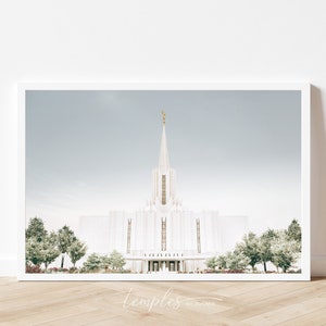 Jordan River LDS Temple | Digital Print | South Jordan | Lds Modern Art ...