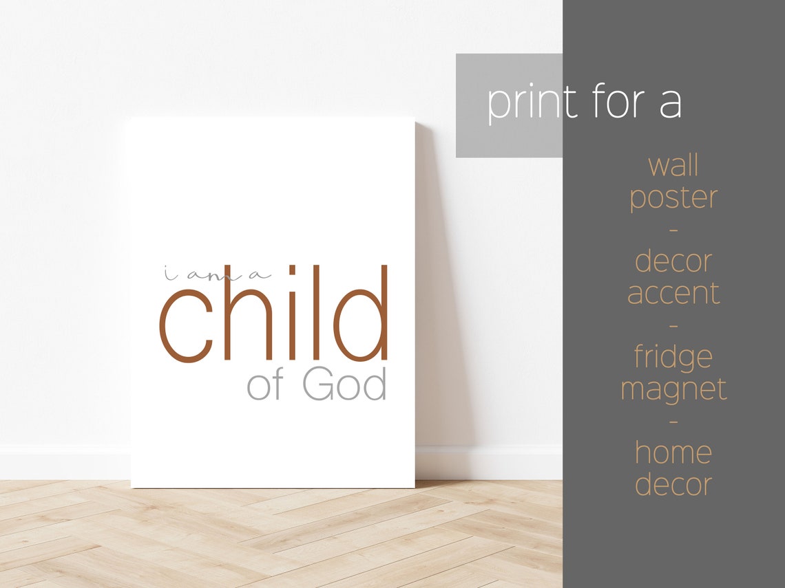 I Am a Child of God | Religious Printable | Digital | Child of God ...