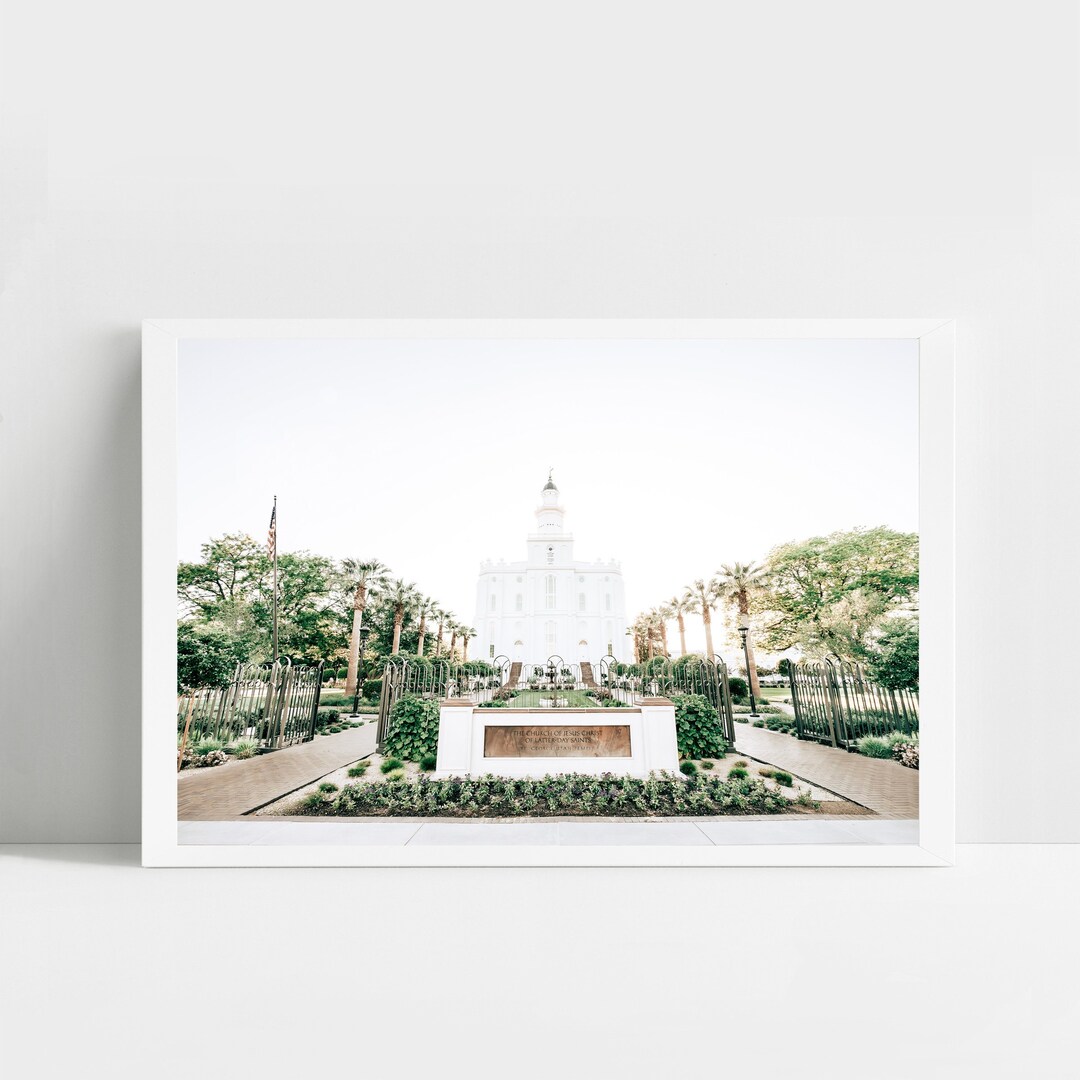 St George Temple, UT Digital Art, St George UT Temple, Temple Decor ...