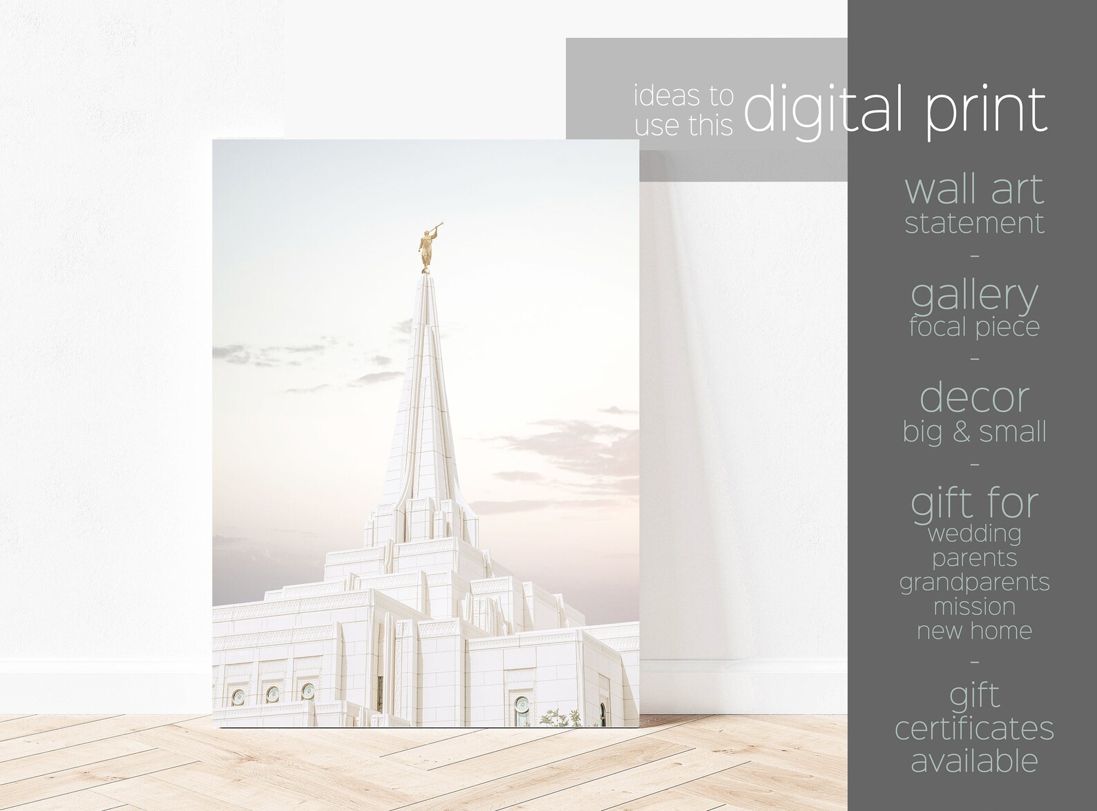 Gilbert Arizona LDS Temple Digital Image Artistic Finish, Modern Lds ...