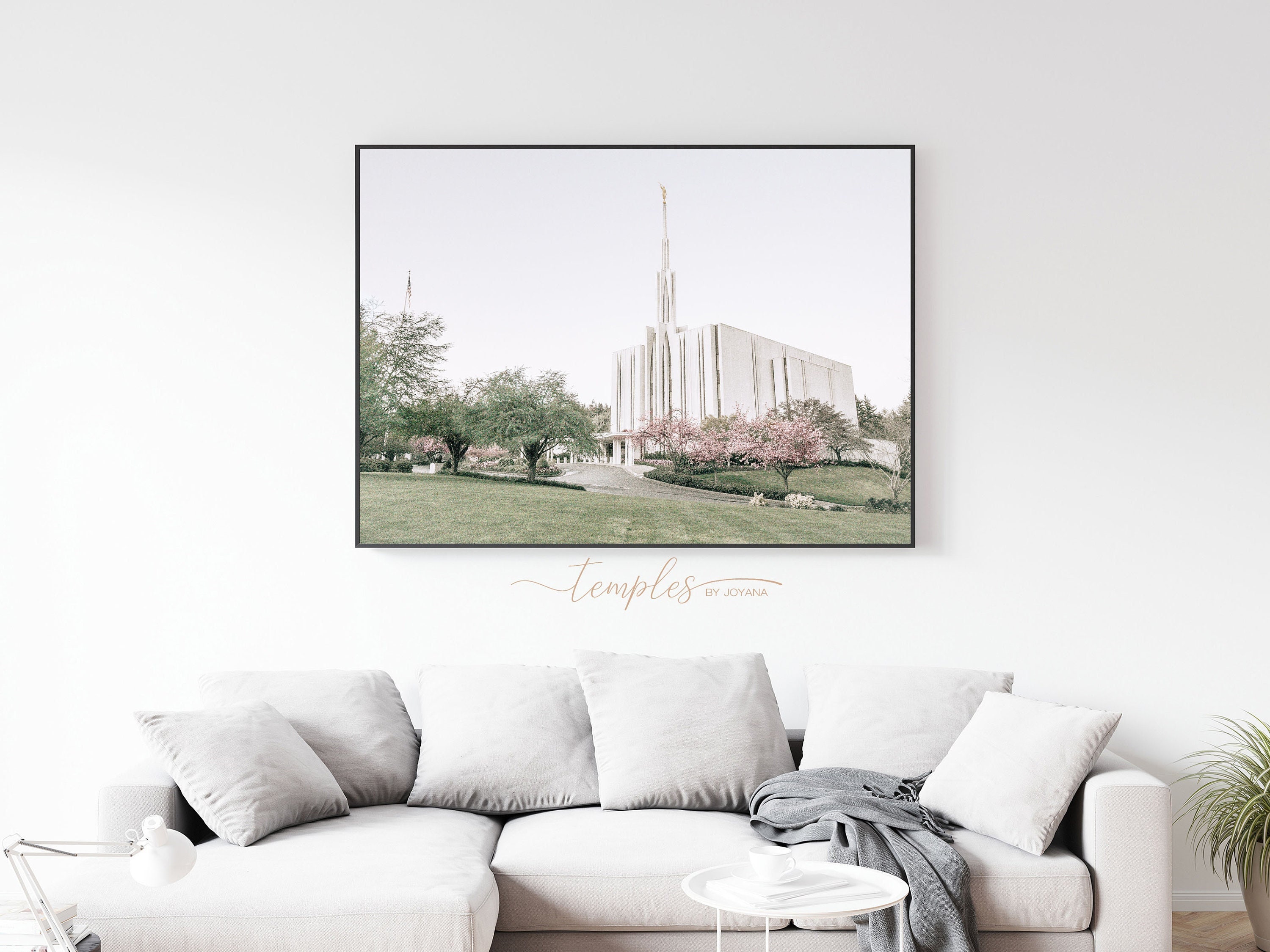 Seattle WA LDS Temple, Digital Image, Artistic Grainy Finish, Temple ...