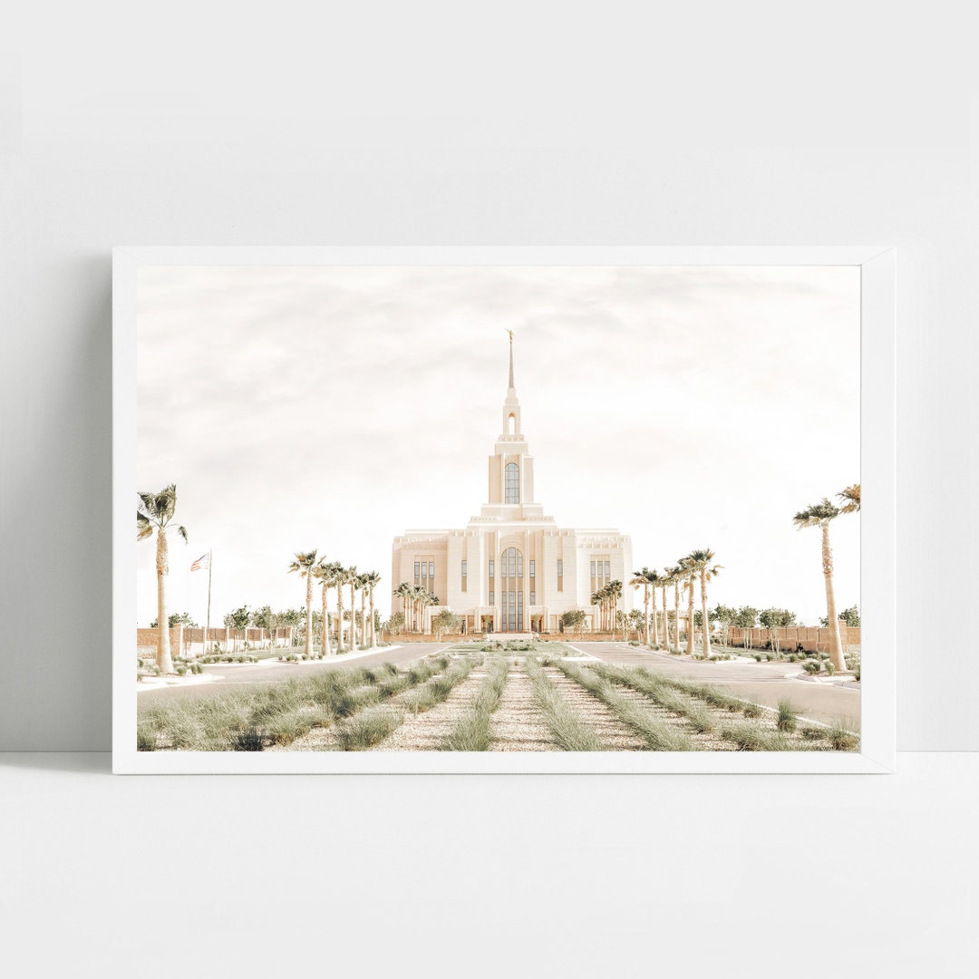 Red Cliffs Temple Art, Digital Image, Red Cliffs UT Temple, Utah Temple ...
