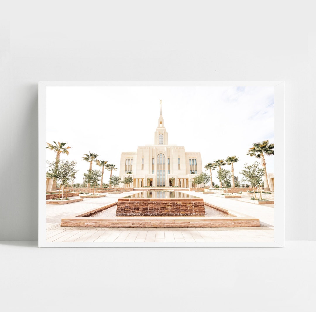 Red Cliffs Temple Art, Digital Image, Red Cliffs Temple, Utah Temple ...