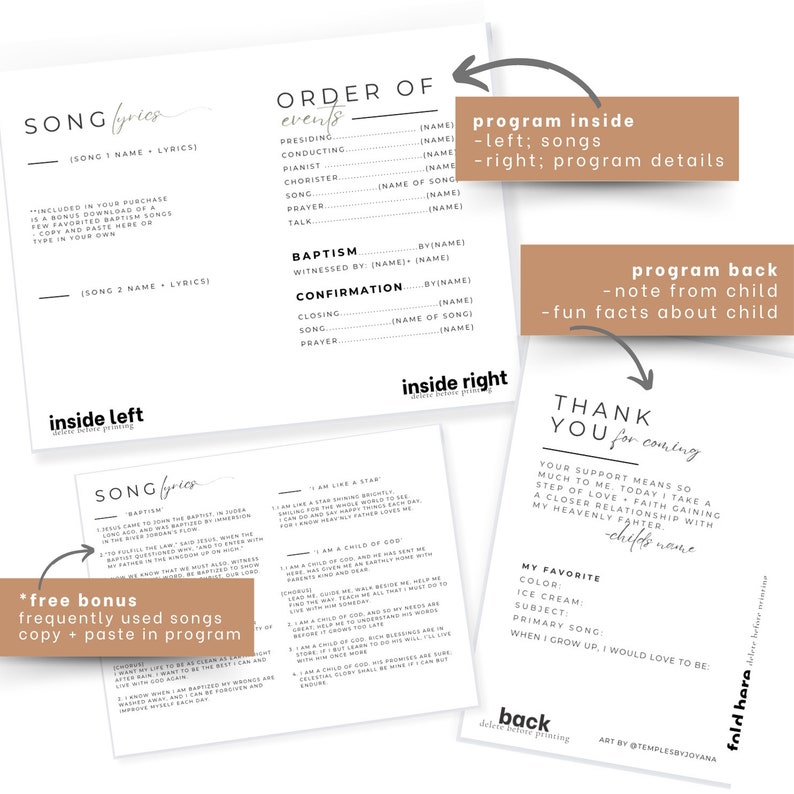 Baptism Program Template, Moroni Baptism Template, Lds Baptism Program ...