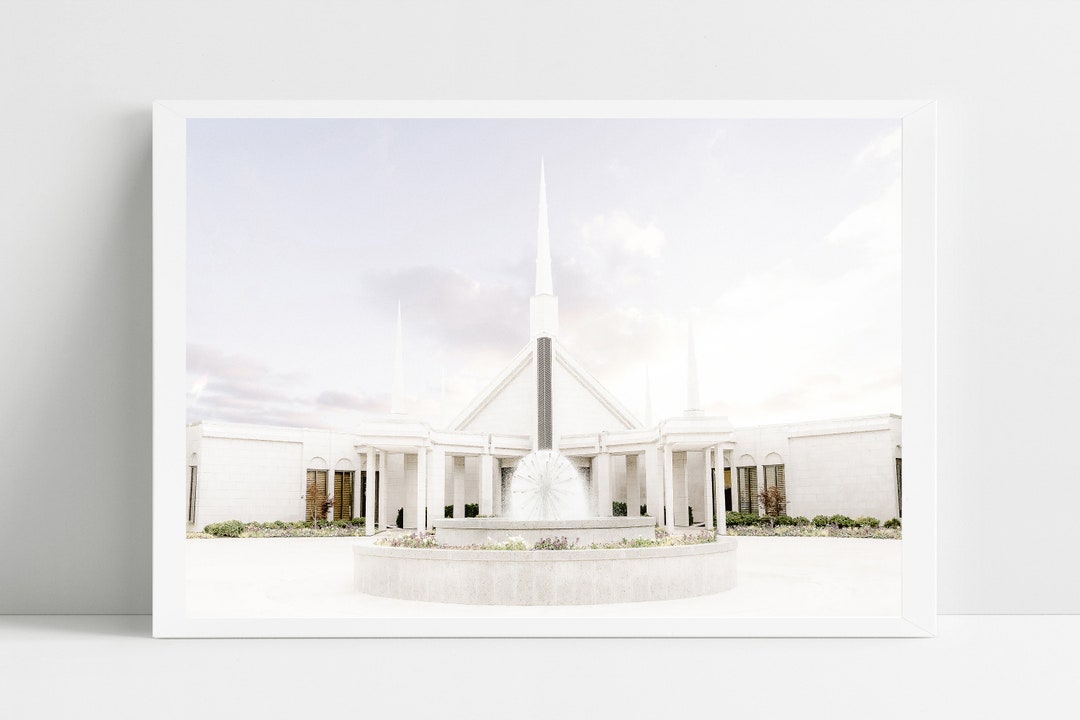 Chicago Illinois LDS Temple, Warm Silver, Pastel Sky, Lds Temple Art ...