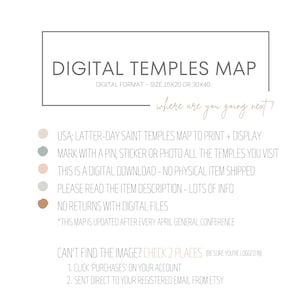 LDS Temples Map, Digital Download, USA Temples, Utah LDS Temples, Lds ...