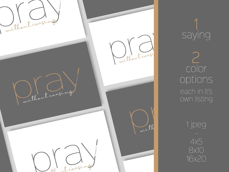 Pray Without Ceasing Religious Printable Scripture - Etsy
