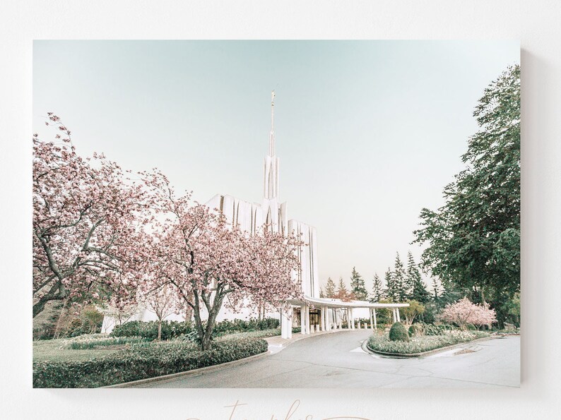 Seattle WA LDS Temple | Digital Image, Artistic Finish, Grainy | Temple ...