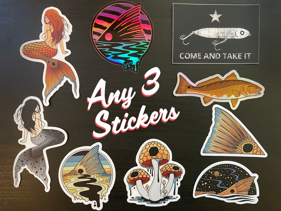 Fishing Art Sticker Pack, - Etsy