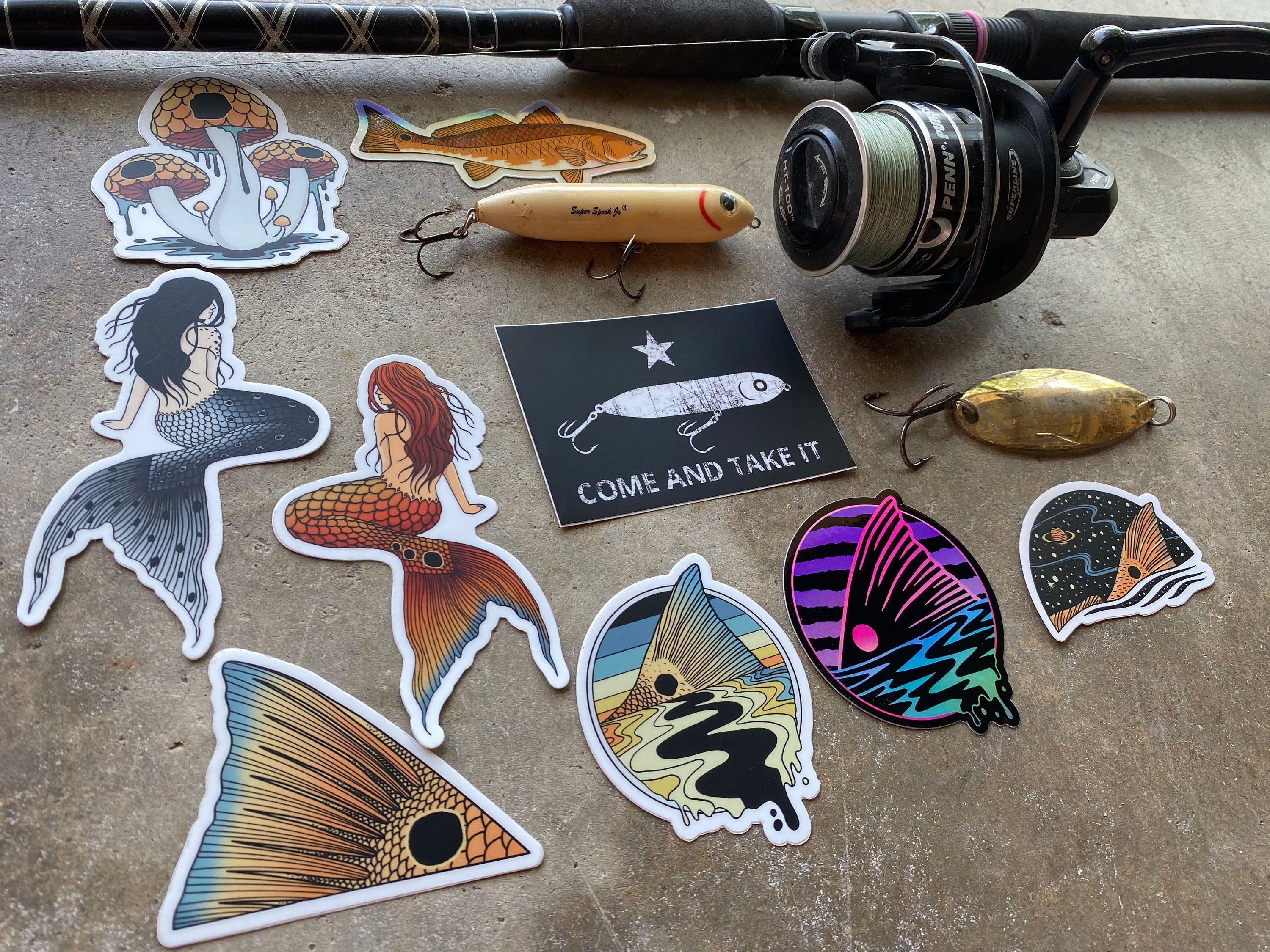 Fishing Art Sticker Pack, - Etsy
