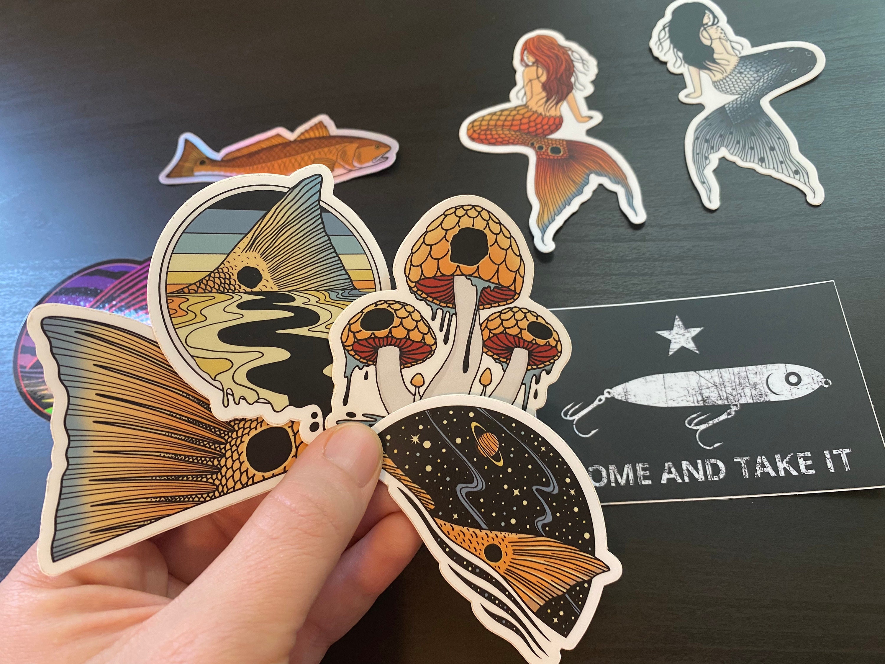 Fishing Art Sticker Pack, - Etsy