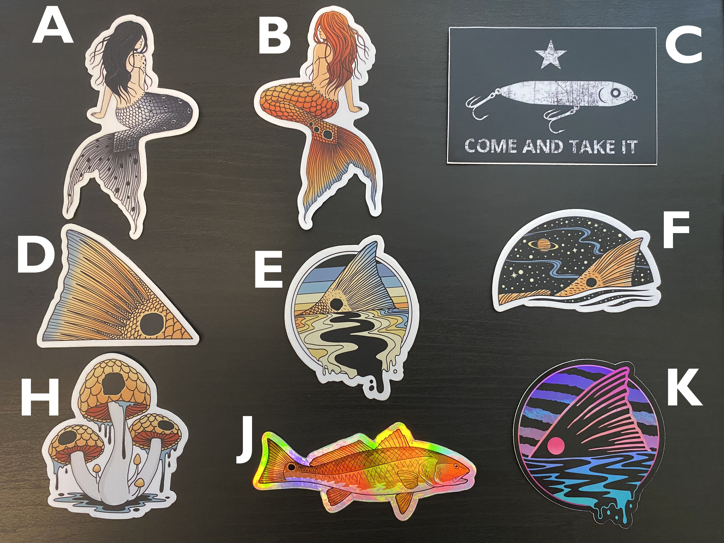 Fishing Art Sticker Pack, - Etsy