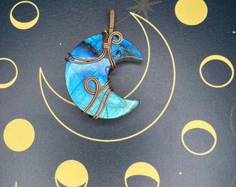 Carved Rainbow Moonstone Moon Face & Labradorite Sterling Silver ...