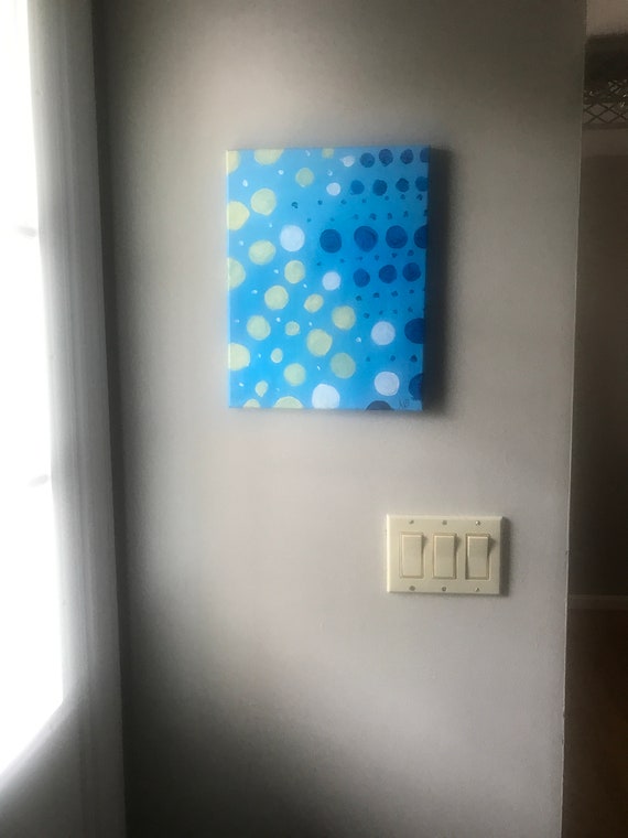 Hand-painted original acrylic blue painting on 11 by 14 canvas | Etsy