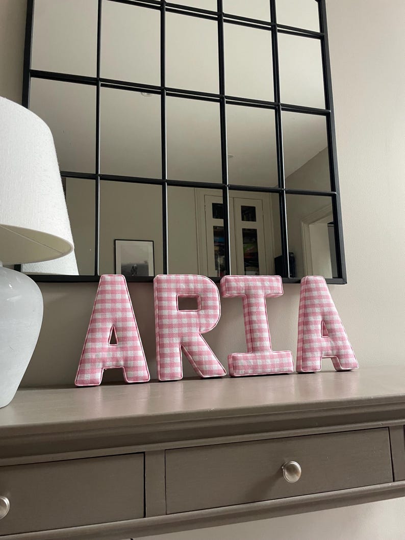 Fabric Letter - Nursery Decor - Nursery Inspo - Gingham Print Fabric ...