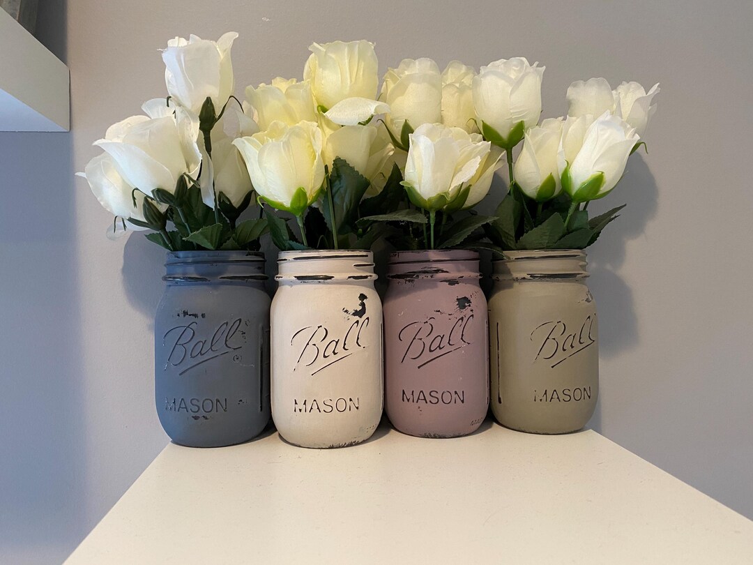 Rustic Flower Mason Jars - Etsy