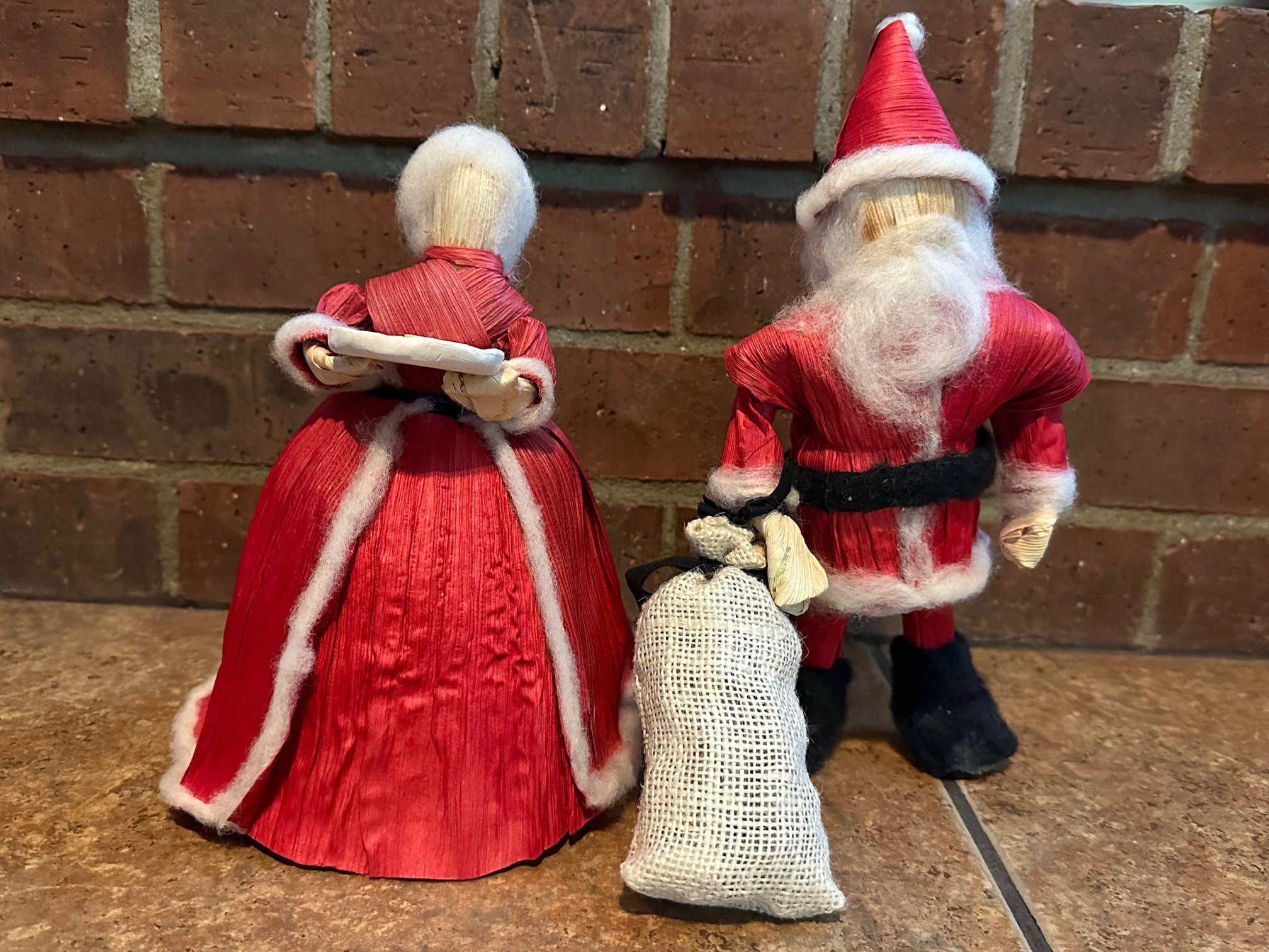 Handmade Corn Husk Santa and Mrs. Claus - Etsy
