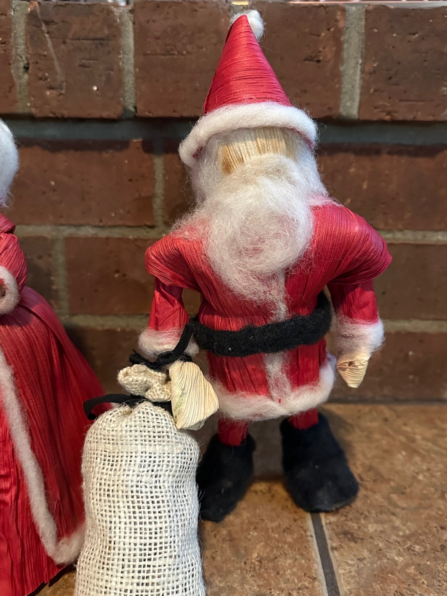 Handmade Corn Husk Santa and Mrs. Claus - Etsy