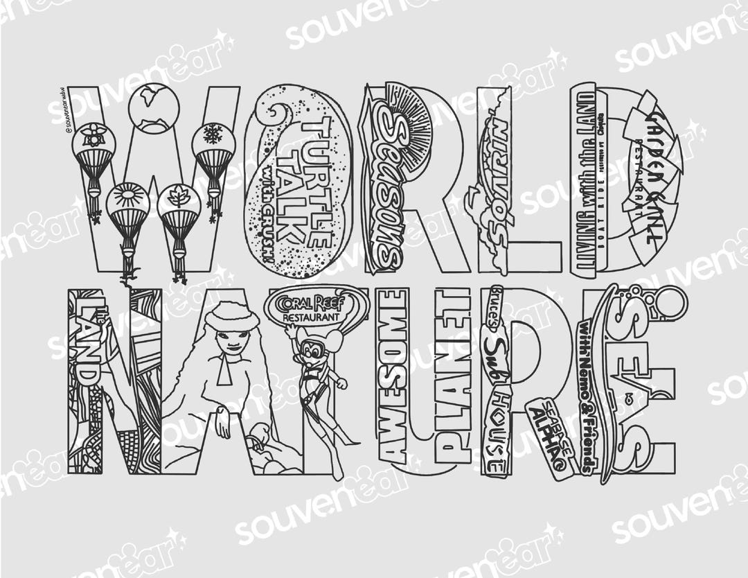 Epcot Future World Coloring Sheet Collection - Etsy