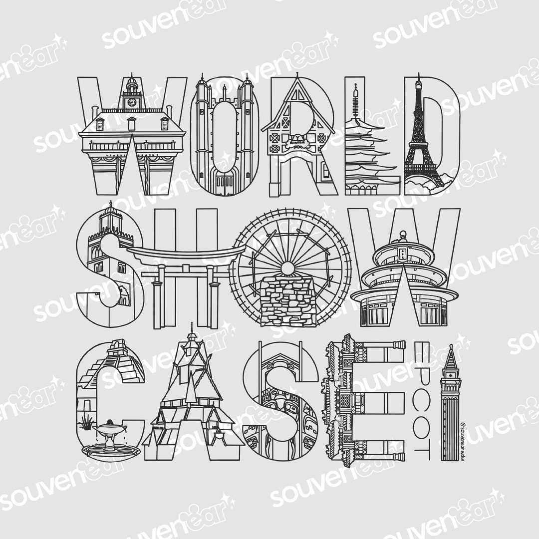 World Showcase Coloring Sheet - Etsy