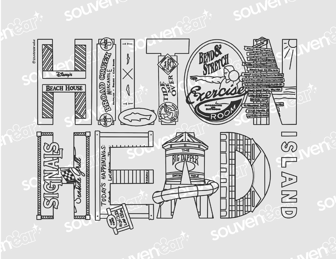 DVC Hilton Head Island Resort Coloring Sheet - Etsy