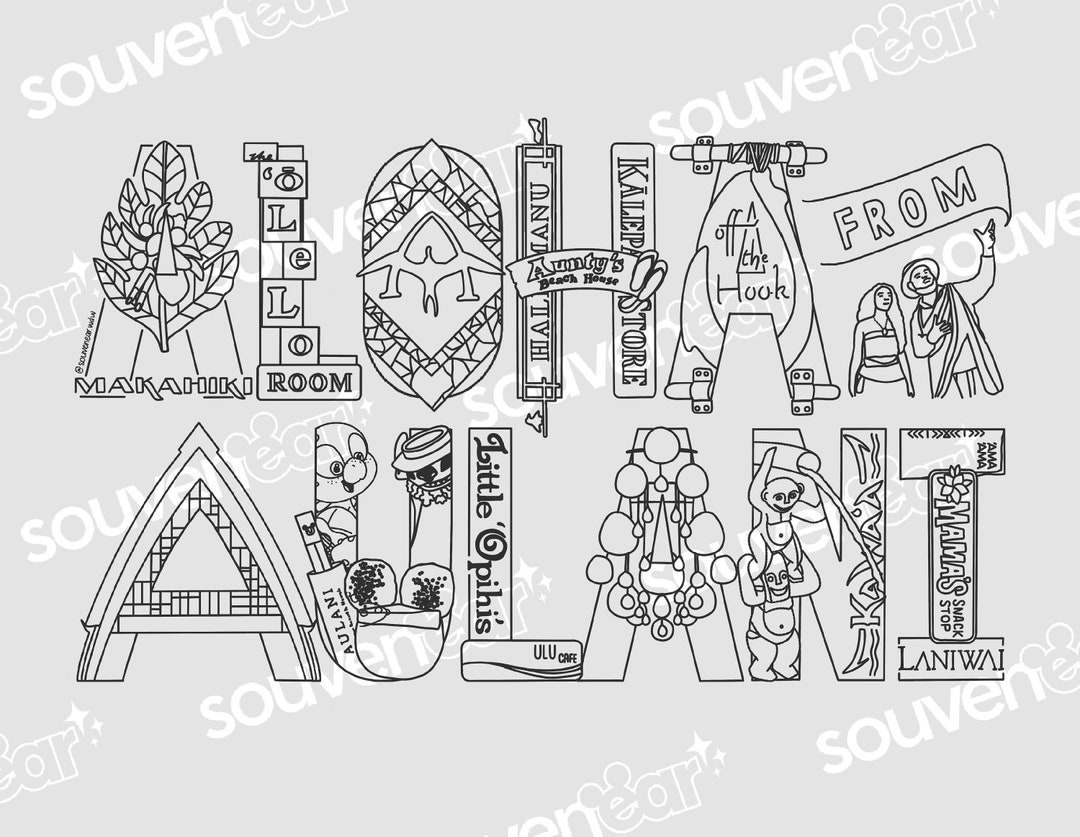 Aulani Coloring Sheet - Etsy
