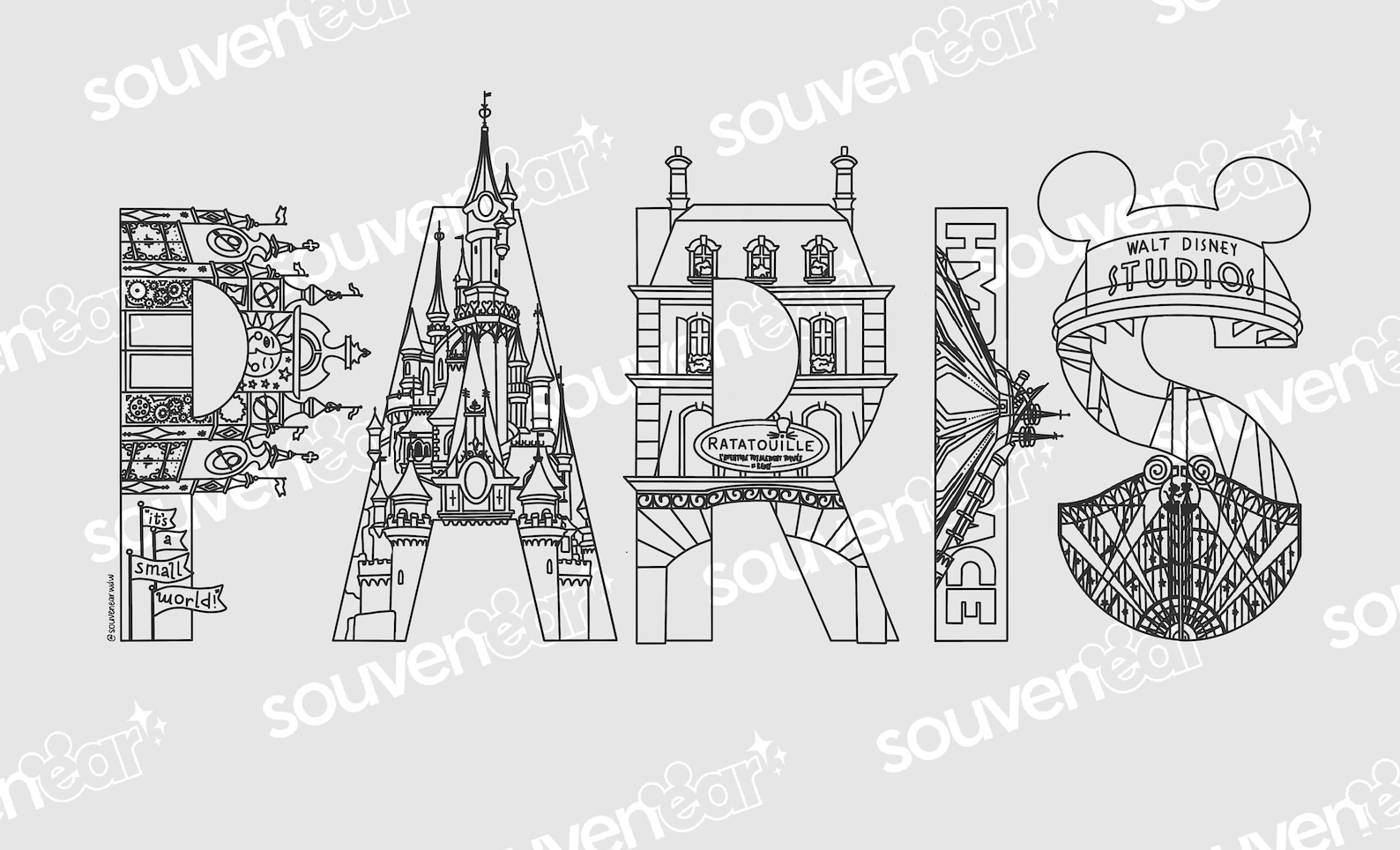 Disneyland Paris Foglio da colorare - Etsy Italia