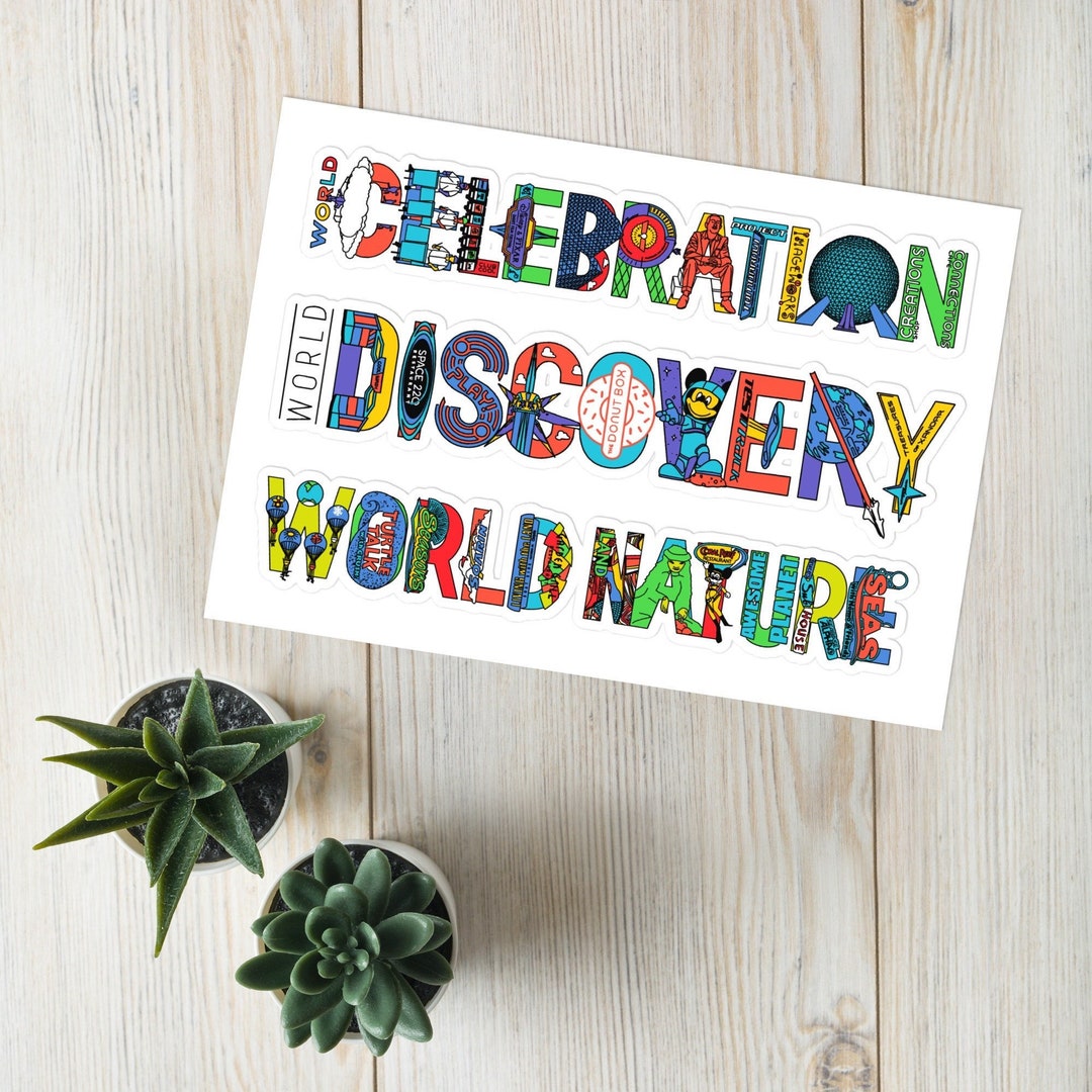 Epcot Future World Sticker Sheet - Etsy