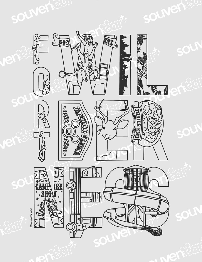 Fort Wilderness Coloring Sheet - Etsy