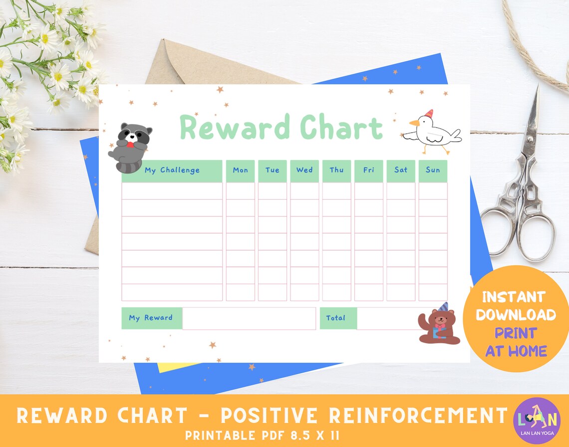 4 Reward Chart Bundle Printable Behavior Chart, Daily Chore Chart ...